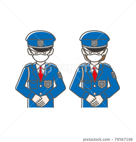 Bowing illustration of a guard wearing a mask - Stock Illustration ...