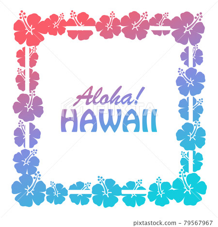 Hawaiian style frame design of hibiscus - Stock Illustration [79567967 ...