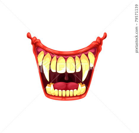 Vampire mouth monster maw roar or yell vector icon - Stock Illustration ...