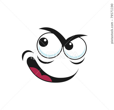 Cartoon plot face vector gloat smile, conspiracy-插圖素材 [79571190] - PIXTA圖庫