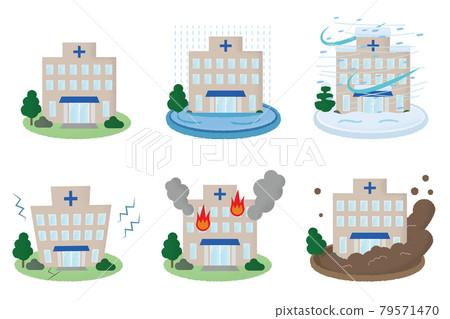 Vector illustration set for hospitals in disaster - Stock Illustration ...