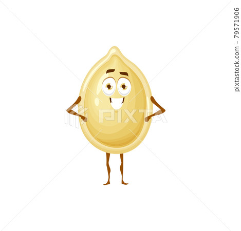 Gourd pumpkin seed in shell isolate emoji emoticon - Stock Illustration ...