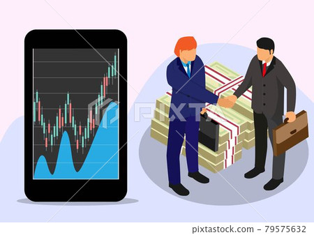 two men doing a stock trading transaction.... - Stock Illustration ...