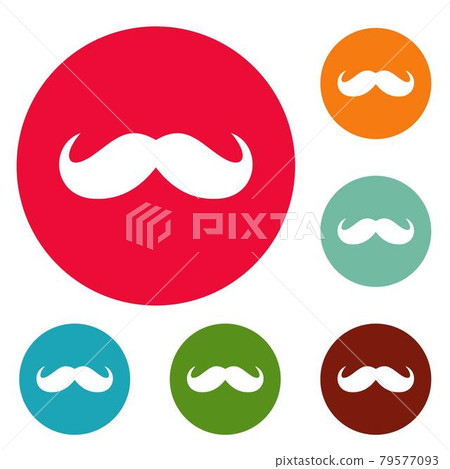 Germany mustache icons circle set vector - Stock Illustration [79577093 ...