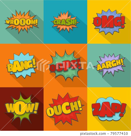 Hit icons set, flat style - Stock Illustration [79577410] - PIXTA