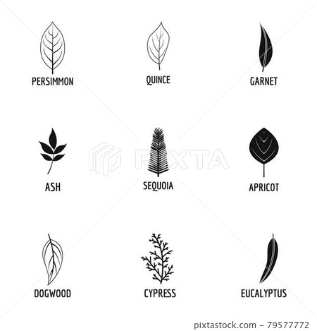 Leave icons set, simple style - Stock Illustration [79577772] - PIXTA