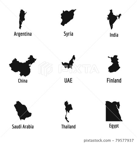 Recipient country icons set, simple style - Stock Illustration ...