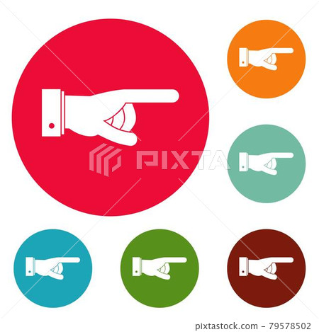 Hand go icons circle set vector - Stock Illustration [79578502] - PIXTA