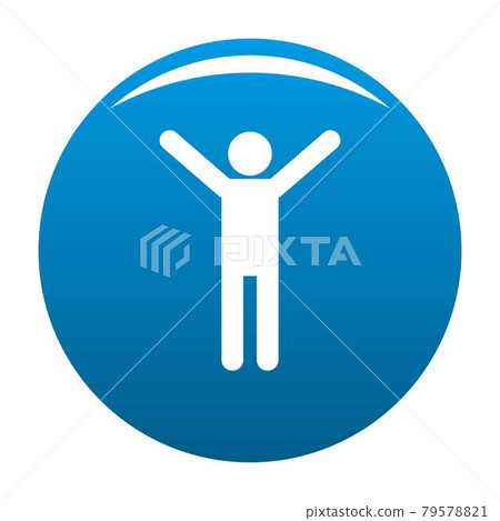 Stick figure stickman icon blue vector - Stock Illustration [79578821 ...