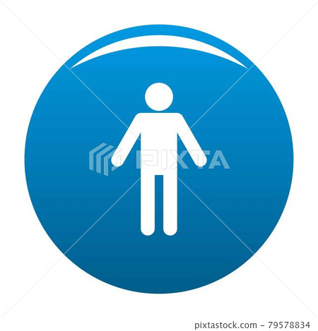 Stick figure stickman icon blue vector - Stock Illustration [79578834 ...