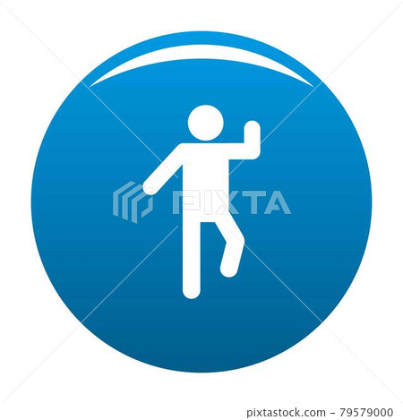 Stick figure stickman icon blue vector - Stock Illustration [79579000 ...