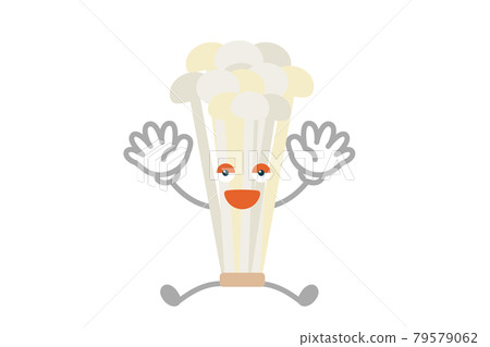 Vector illustration of a simple and cute enoki... - Stock Illustration ...