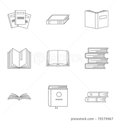 Tome icons set, outline style - Stock Illustration [79579967] - PIXTA