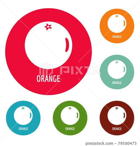 Orange icons circle set vector - Stock Illustration [79580473] - PIXTA
