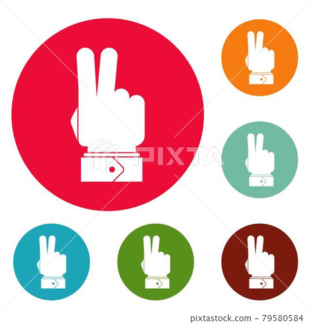 Hand hey icons circle set vector - Stock Illustration [79580584] - PIXTA