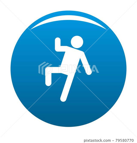 Stick figure stickman icon blue vector - Stock Illustration [79580770 ...