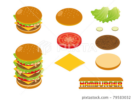 Illustration of hamburger material - Stock Illustration [79583032] - PIXTA