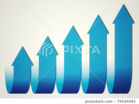 Blue arrow chart and white background - Stock Illustration [79584993 ...