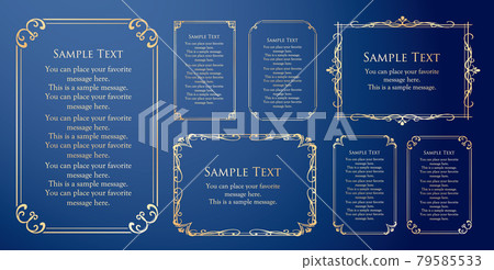 Frame set with object motif. Design material... - Stock Illustration ...