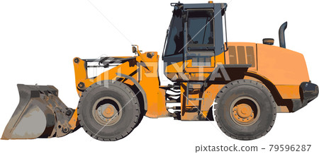 backhoe scoop construction machine earth mover... - Stock Illustration ...