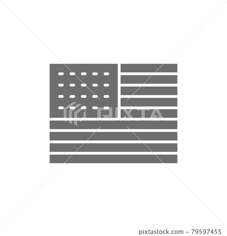 Flag of the United States of America grey icon. - Stock Illustration ...