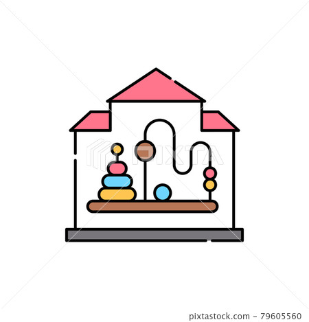 Baby club olor line icon. Children learning. - Stock Illustration ...
