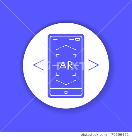 AR scanning color glyph icon. Interactive... - Stock Illustration ...
