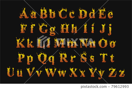 New vector fire font. Beautiful burning letters... - Stock Illustration ...
