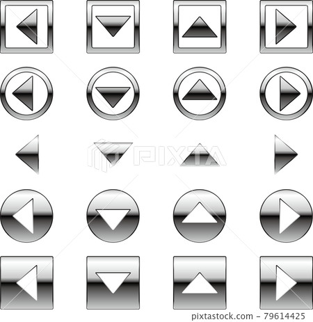 Metallic arrow icon set no.01 - Stock Illustration [79614425] - PIXTA