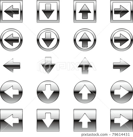 Metallic arrow icon set no.02 - Stock Illustration [79614431] - PIXTA