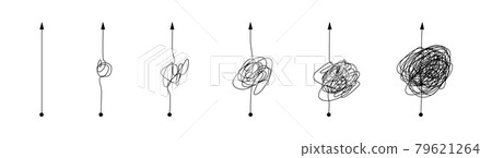 Complex and simple line path set. Scribble line... - Stock Illustration [79621264] - PIXTA