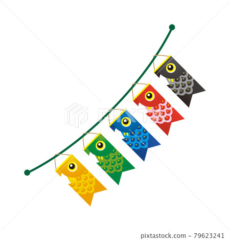 Five colors of colorful carp streamers - Stock Illustration [79623241 ...