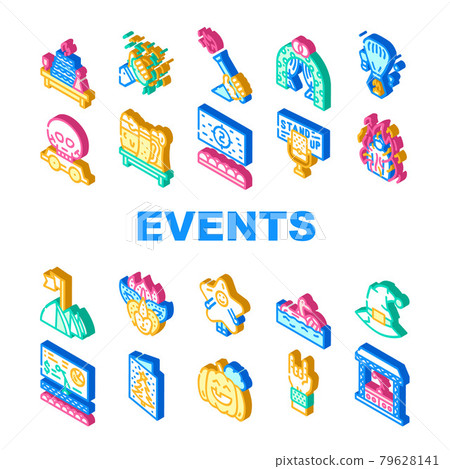 Events And Festival Collection Icons Set Vector-插圖素材 [79628141] - PIXTA圖庫