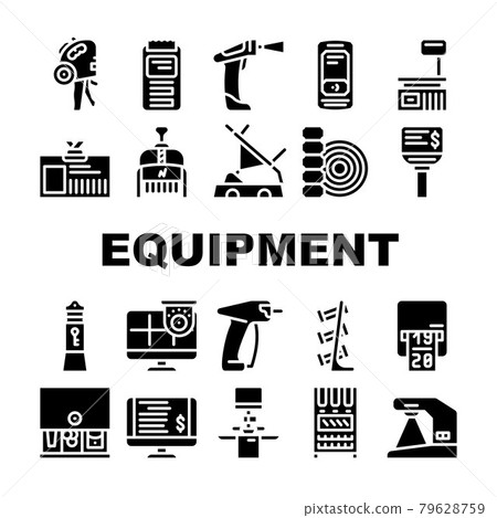 Shop Equipment Device Collection Icons Set Vector-插圖素材 [79628759] - PIXTA圖庫