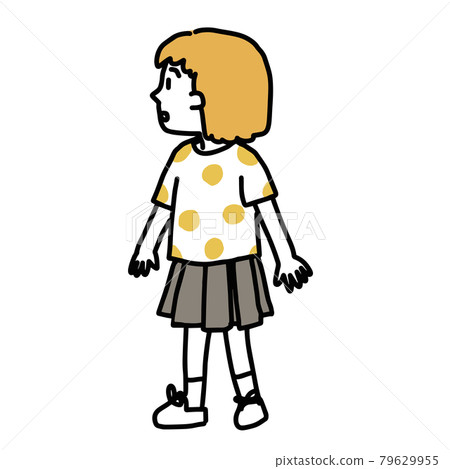 Girl looking back - Stock Illustration [79629955] - PIXTA