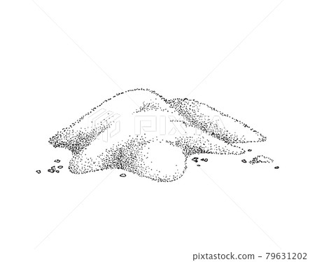 Pile of finely ground sugar hand drawn... - Stock Illustration ...