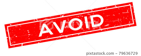 Grunge red avoid word square rubber seal stamp... - Stock Illustration ...