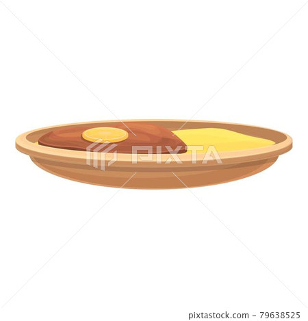 Meat mush icon cartoon vector. Food cutlet - Stock Illustration ...