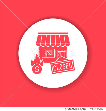 Building closing color icon. Collapse business.... - Stock Illustration ...