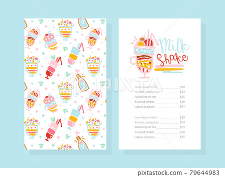 Milkshake Menu Template Design with Space for... - Stock Illustration ...
