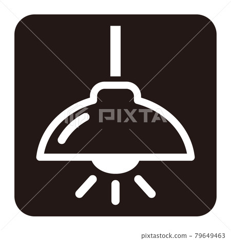Simple pendant light icon / white nuki - Stock Illustration [79649463 ...