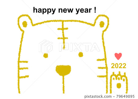 Tora's line drawing face up 1 New Year's... - Stock Illustration ...