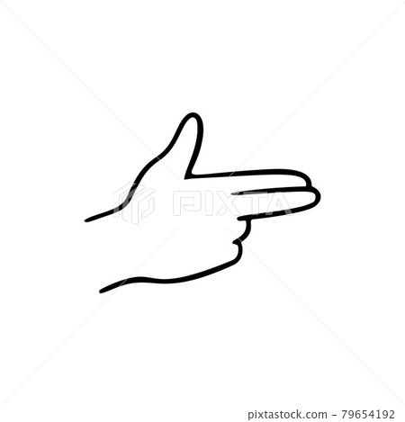 Bang bang gesture human hand. Vector doodle... - Stock Illustration ...