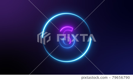 Number 6 glowing in the dark, pink blue neon... - Stock Illustration ...
