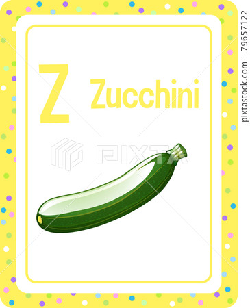 Alphabet flashcard with letter Z for Zucchini - Stock Illustration ...