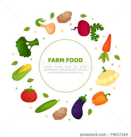 Organic Food and Eco Products Vector Frame... - Stock Illustration ...