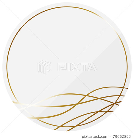 Circular frame white & gold line - Stock Illustration [79662893] - PIXTA