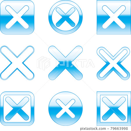 X mark aqua icon set - Stock Illustration [79663998] - PIXTA