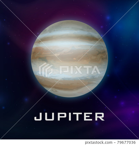 Planet Jupiter. Vector 3d Realistic Space... - Stock Illustration ...