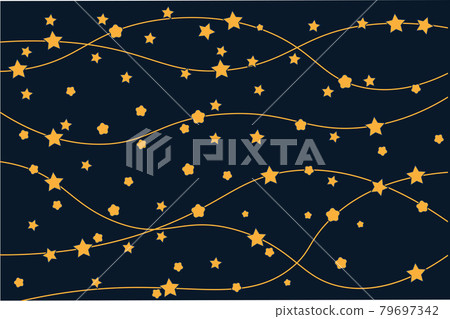 Yellow stars and yellow lines on the blue cosmos. - Stock Illustration ...